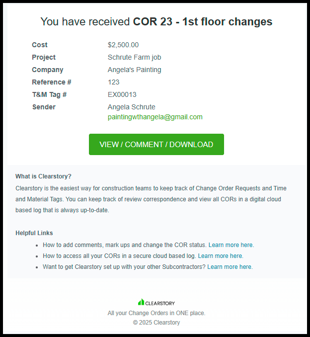 How to Upload a Change Order Request (COR)