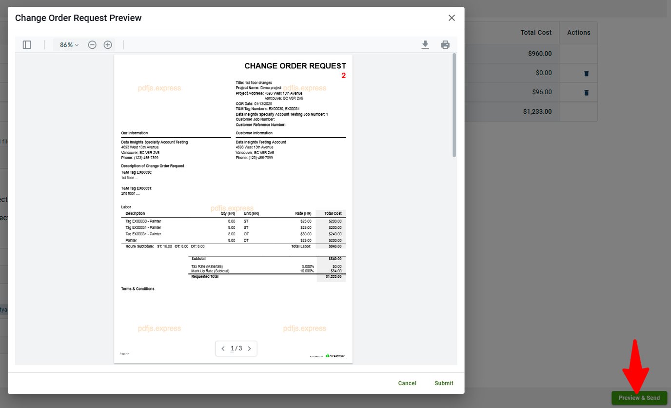 How to Create a Change Order Request (COR) in Clearstory