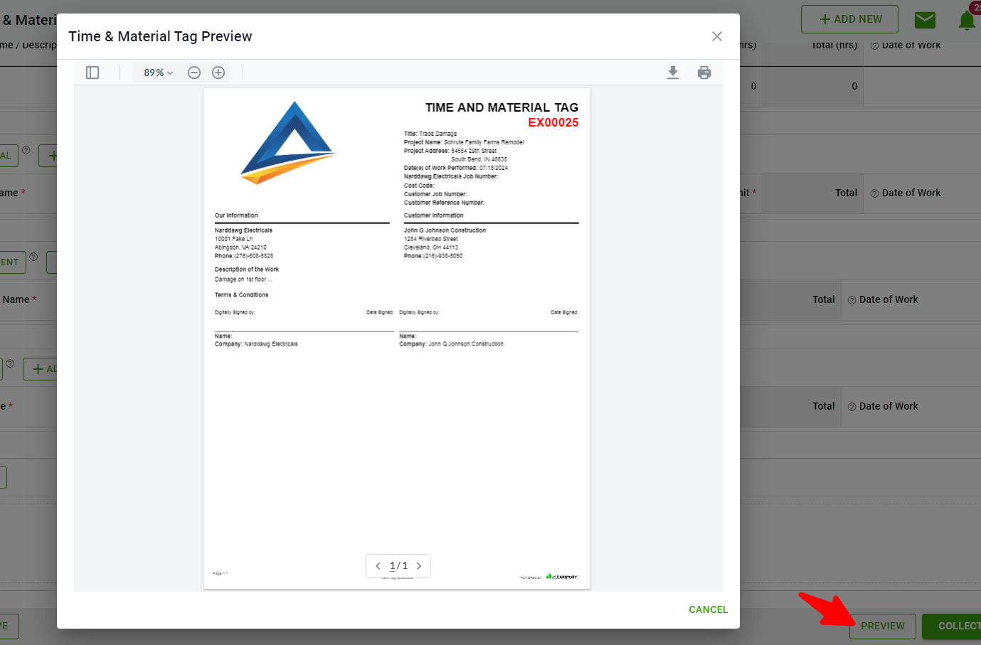 How to Create a Time & Material Tag (T&M tag)