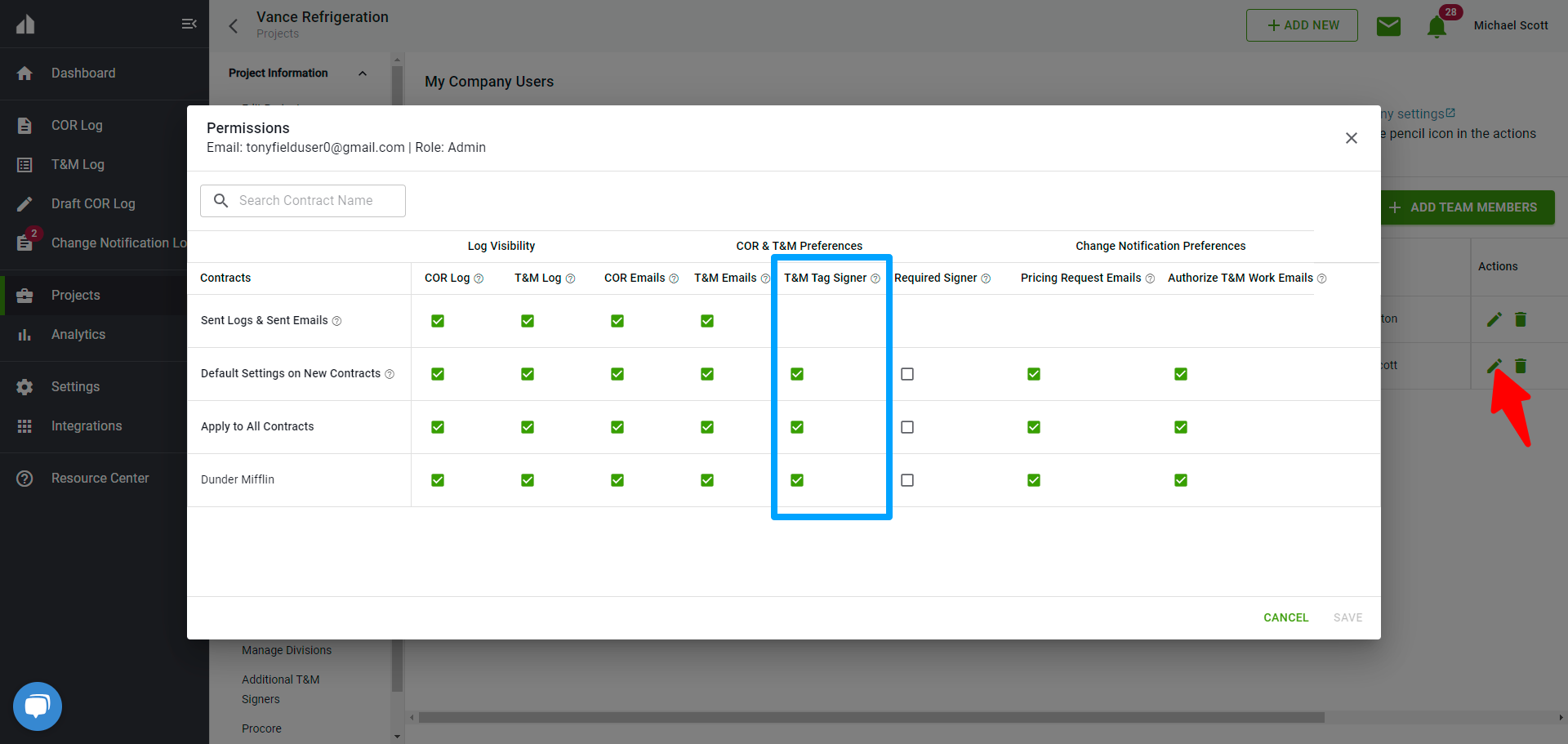 T&M Tag Multiple Signature Feature