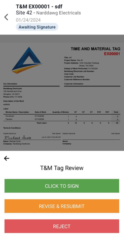 How to Review & Sign a T&M Tag