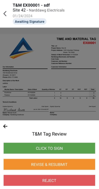 How to Review & Sign a T&M Tag