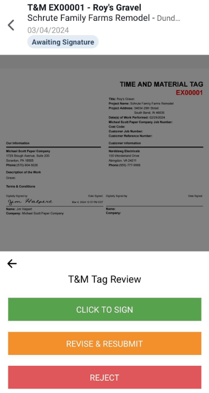 How to Review & Sign a T&M Tag