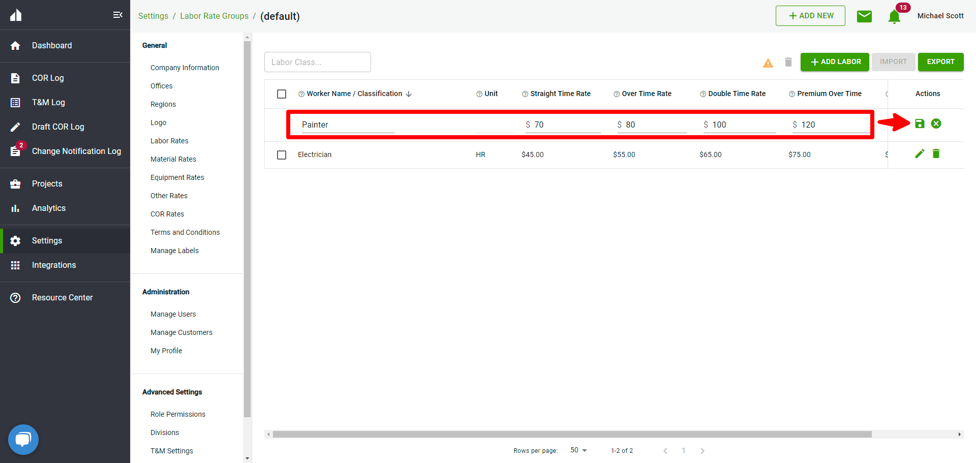 Best Practices for Updating your Company Rates on Active Projects