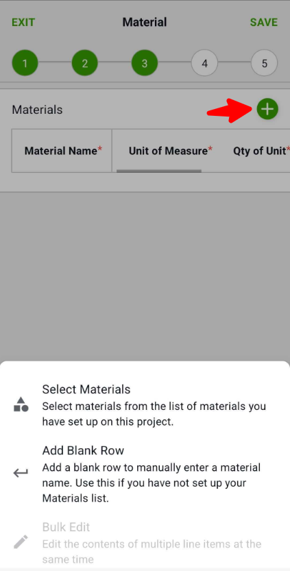 Create a Time and Material Tag on the Clearstory Mobile App