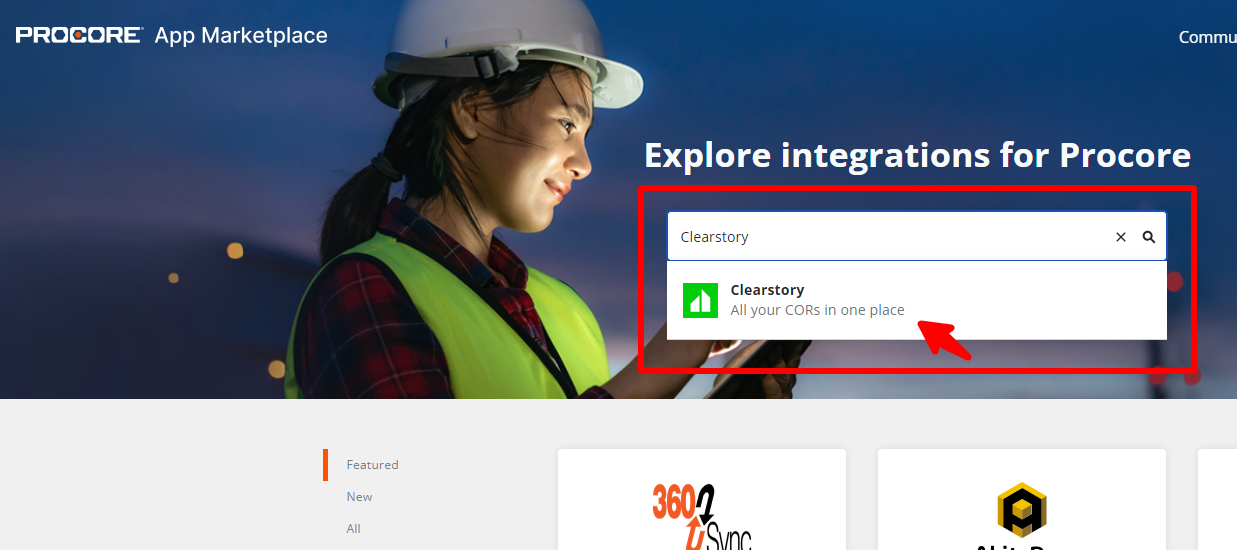Adding the Clearstory App in Procore