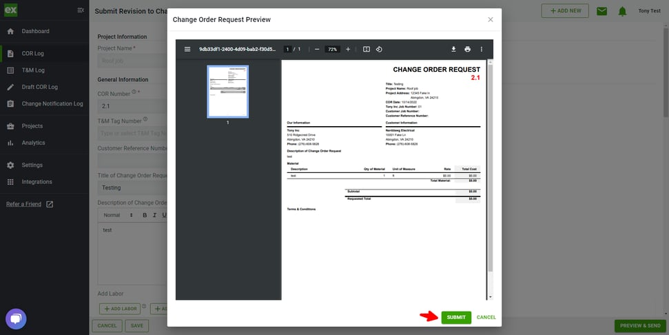 How to Submit a Revision to a COR